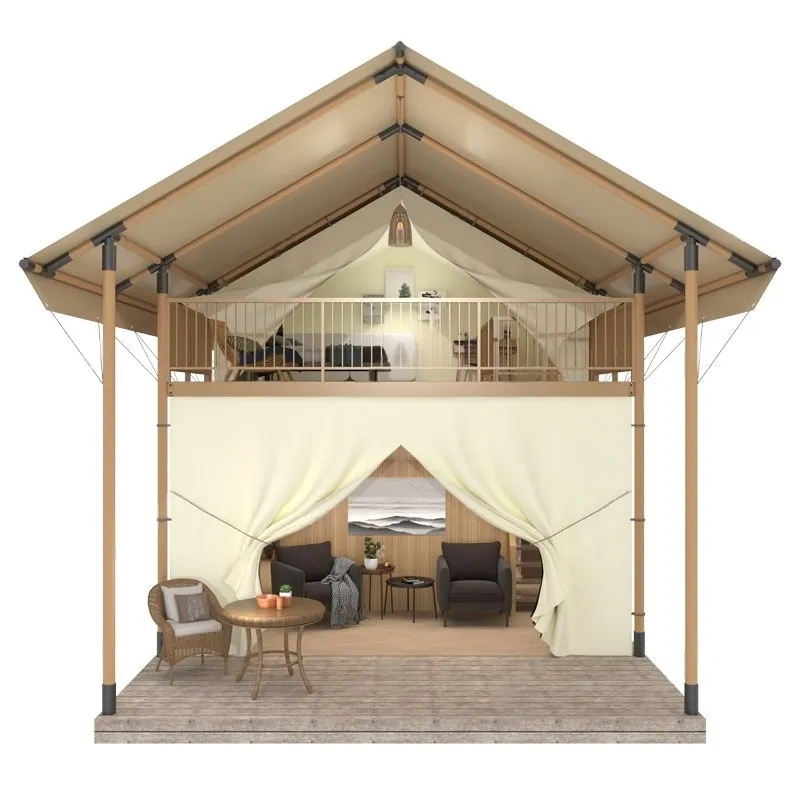 L04 2-Story Luxury Safari Tents - Vertical Space-Saving Glamping Tents ...